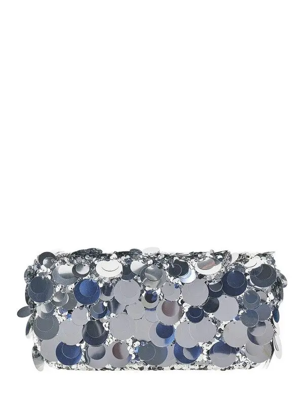 Rabanne Sequin Embellished Baguette Bag - Silver