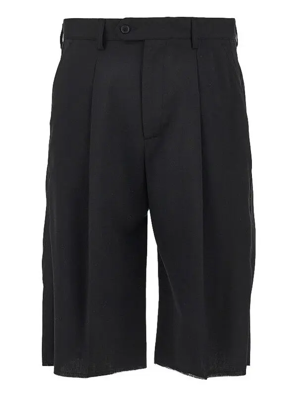 MARSEM Tailored Shorts With Satin Ribbon Detail - Black