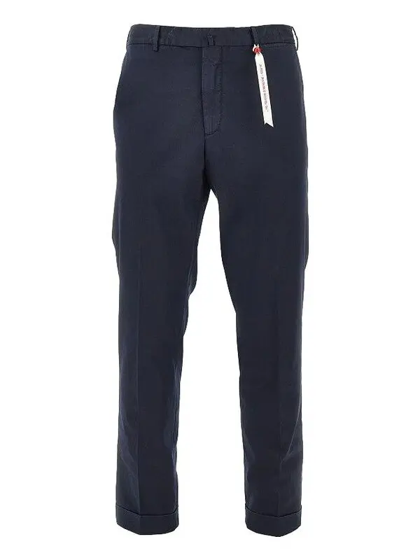 SANTANIELLO Stretch Twill Tailored Pants - Blue