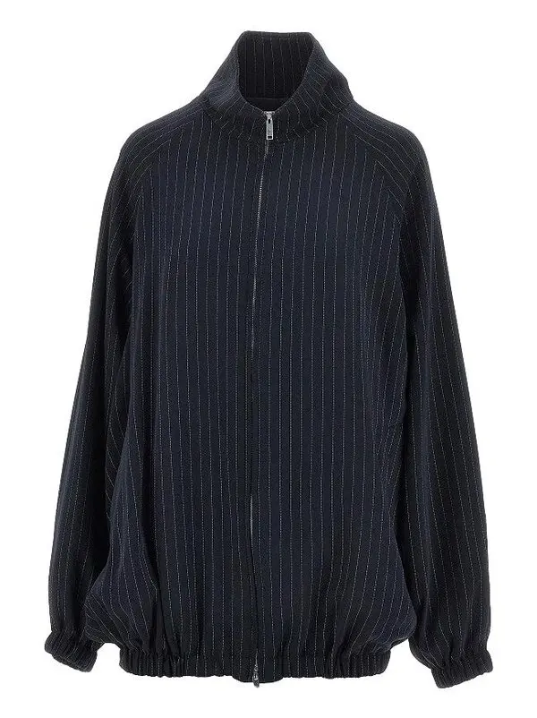 THE FRANKIE SHOP Pinstriped Twill 'baxter' Track Jacket - Blue