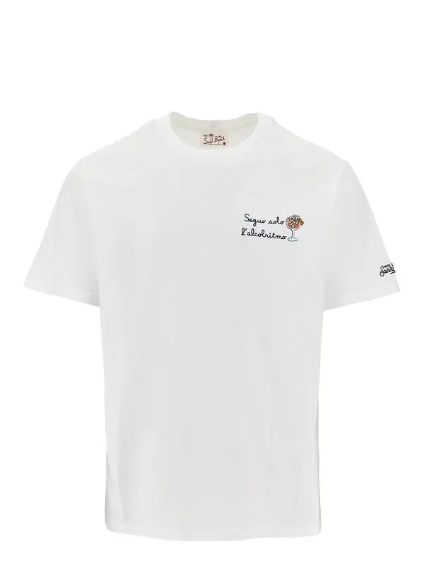 MC2 SAINT BARTH Seguo Soo 'acoritmo' Embroidery T-shirt - White