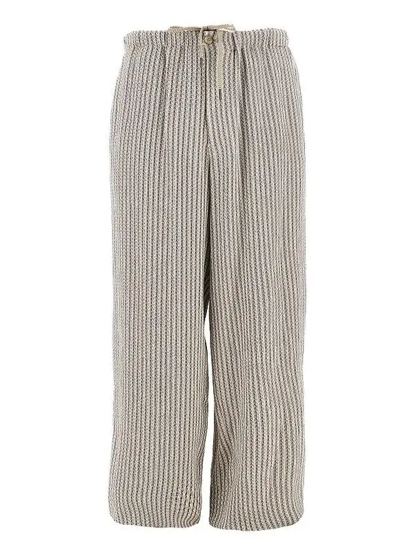 Emporio Armani Jacquard Viscose Loose Wide-leg Pants - Multicolor