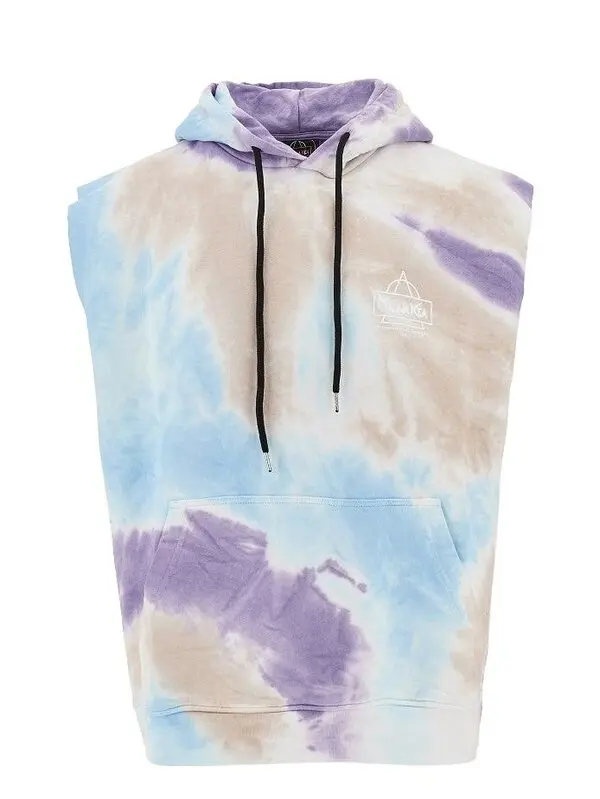 MAUNA KEA Sleeveless Tie-dye Hoodie With Graphic Logo - Multicolor