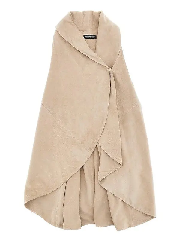 Emporio Armani Suede Leather Vest - Beige