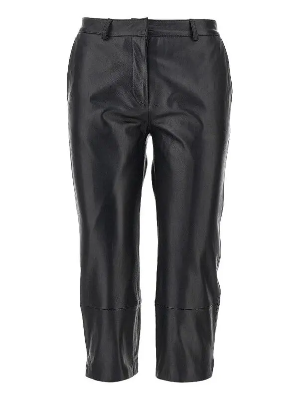 THE FRANKIE SHOP Leather Capri Pants - Black