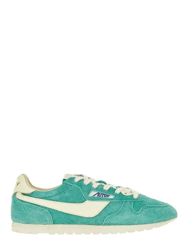 AUTRY Windspin Suede Leather Sneakers - Green
