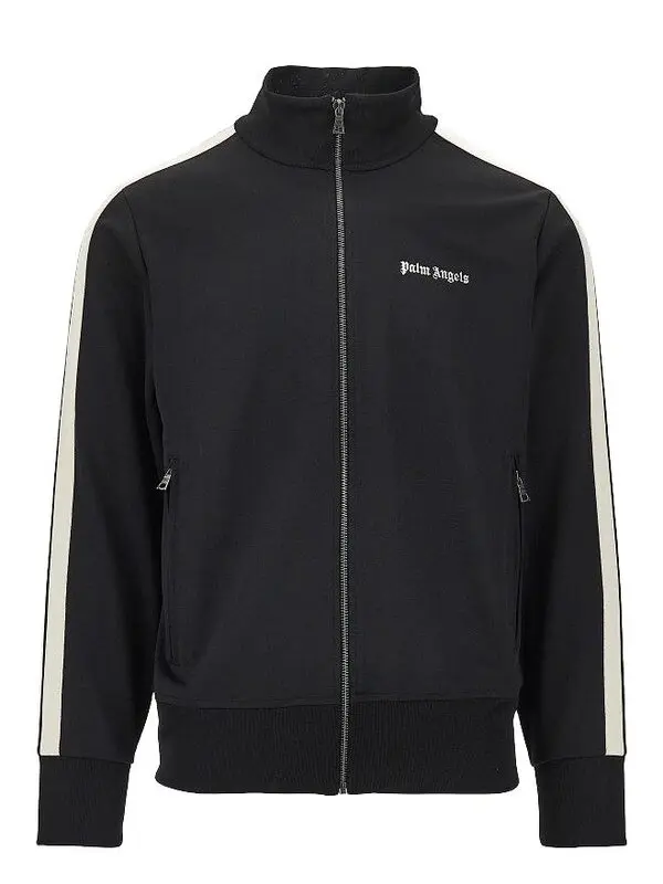 Palm Angels Track Jacket With Logo Embroidery - Black