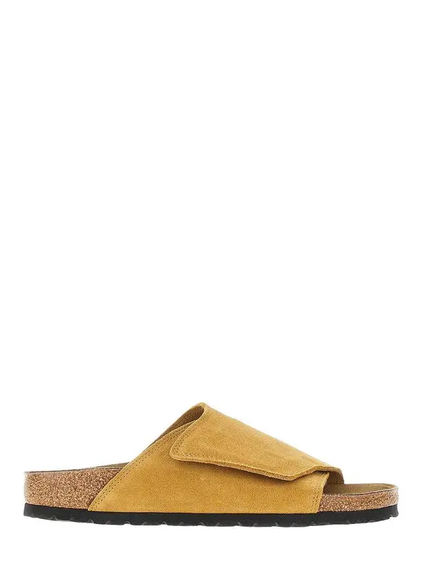 BIRKENSTOCK Solana Suede Leather Slides - Yellow