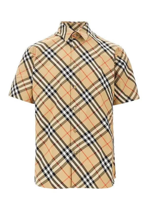 Burberry Check Popin Short-seeved Shirt - Beige