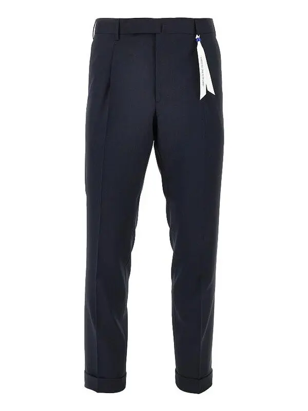 SANTANIELLO Wool Tailored Pants - Blue