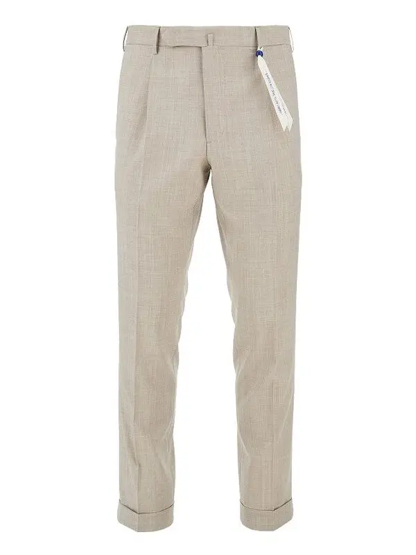 SANTANIELLO Corice Rima Wool Pants - Beige
