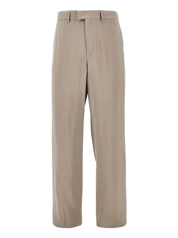 Emporio Armani Modal-blend Relaxed Fit Straight Leg Pants - Grey