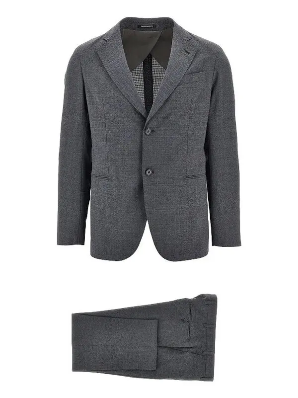 Emporio Armani Wool-blend 'city Line' Tailored Suit - Grey