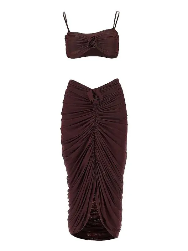 MAYGEL CORONEL Medusa Stretch Lycra Two-piece Set - Red