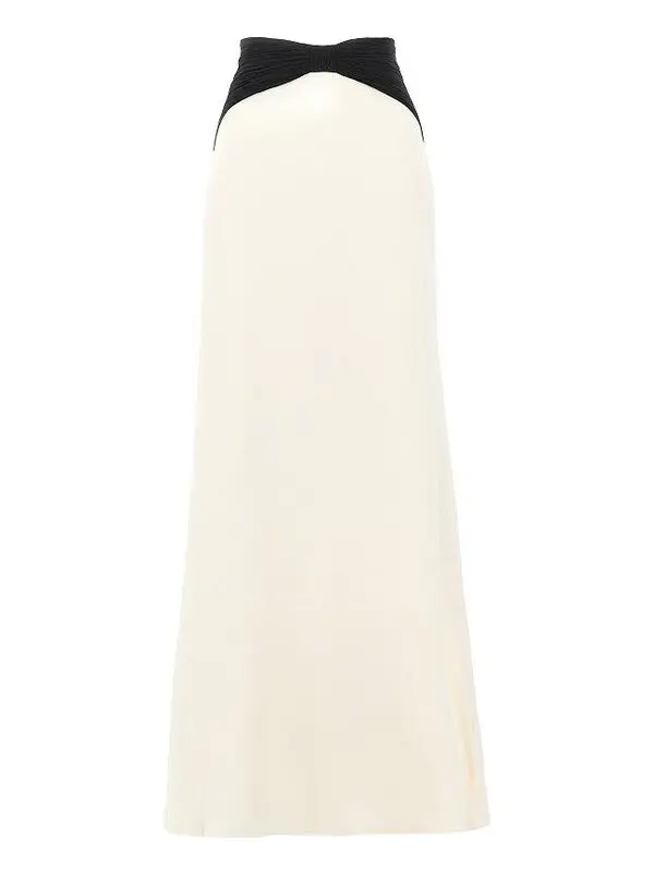 Valentino Garavani Cady Maxi Skirt With Bow Band - White