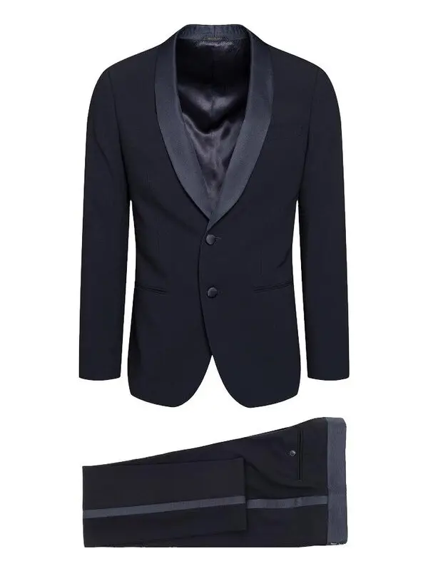 Giorgio Armani Wool Crepe Soho Tuxedo Suit - Blue