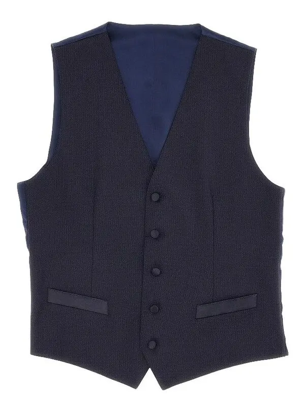 Dolce & Gabbana Wool Tailored Vest - Blue