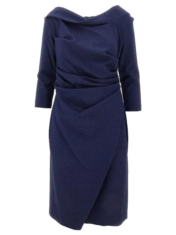 Talbot Runhof Mosaic Piqué Knee-length Dress - Blue