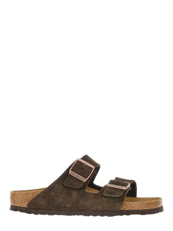 BIRKENSTOCK Arizona Suede Leather Sandals - Brown