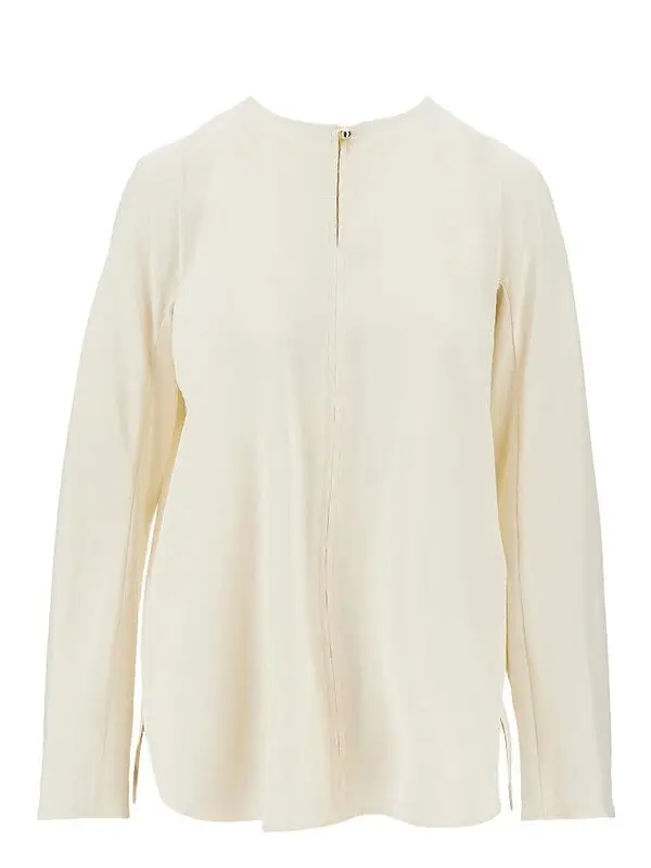 Max Mara Stretch Silk Satin Blouse - White