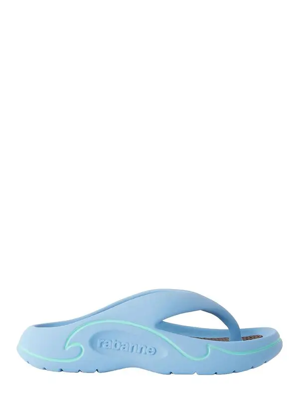 Rabanne 3d Logo-embossed Thong Sandals - Blue