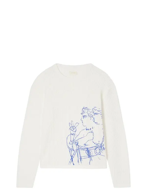 Aimé Leon Dore Embroidered Mesh Sweatshirt - Off-white