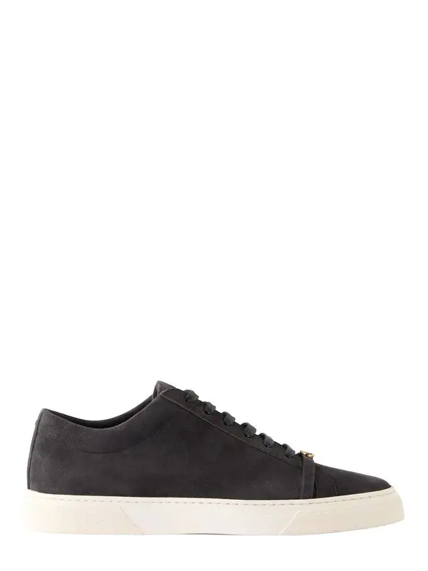 Jennifer Chamandi Embellished Suede Low Top Sneakers - Gray