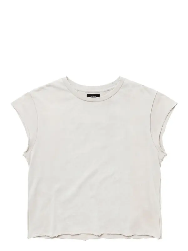 OTHER UK Vintage Raw Edge Cropped T-shirt - White
