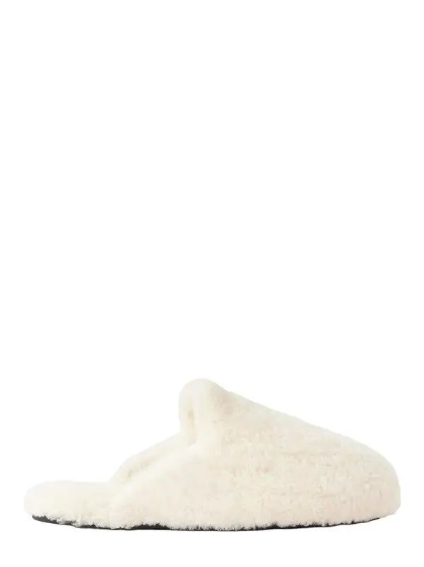 TEKLA Shearling Slip-on Slippers - Neutrals