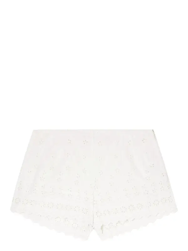 DÔEN Arda Broderie Anglaise Organic Cotton Shorts - White
