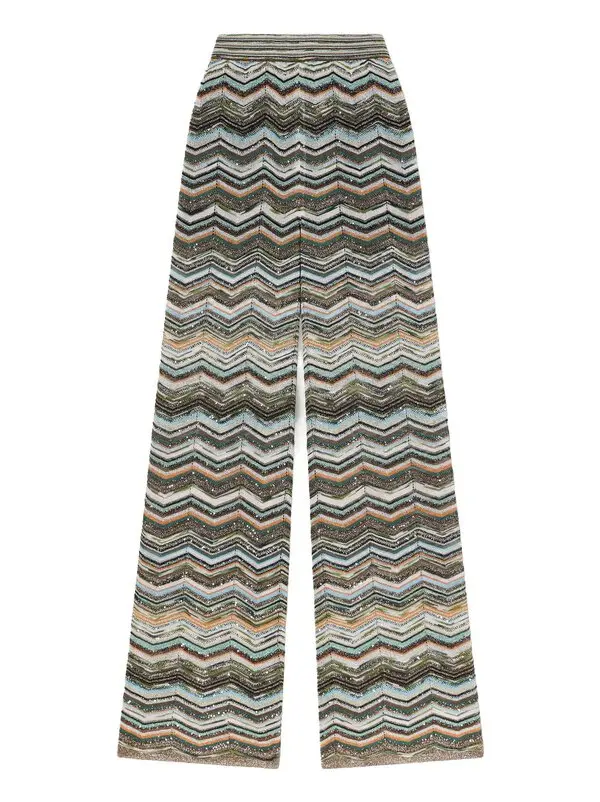 Missoni Striped Metallic Crochet-knit Wide-leg Pants - Multi