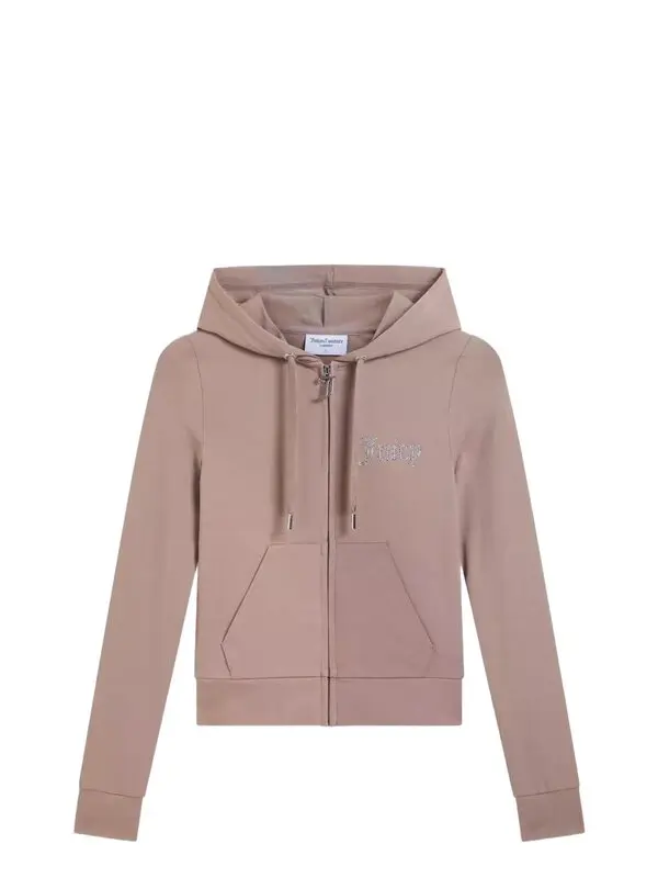 Juicy Couture Diamanté Logo Zip-through Hoodie - Brown
