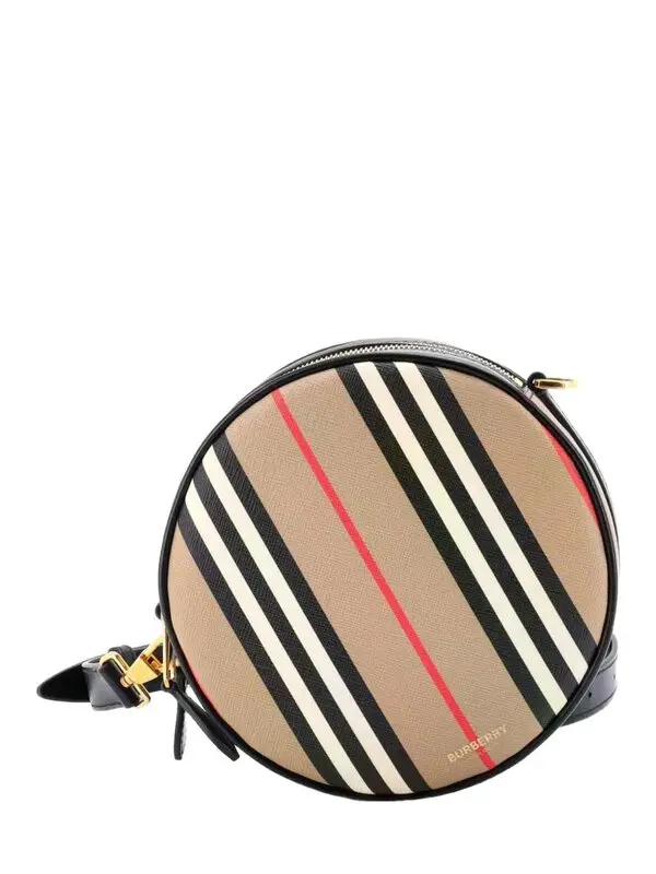 Burberry Louise Round Bag Icon Stripe E-canvas Belt Bag - Brown