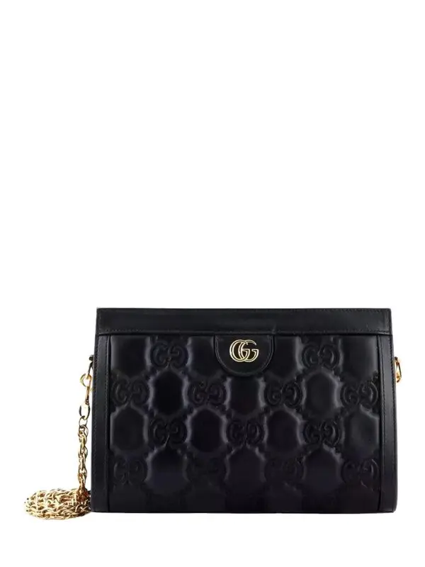 Gucci Gg Matelassé Leather Shoulder Bag - Black