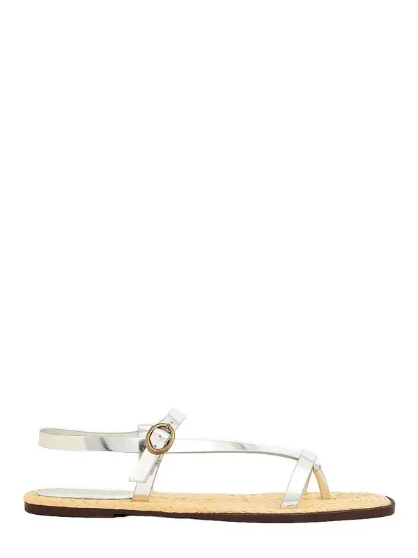 Farm Rio Mirrored-leather Sandals - Silver