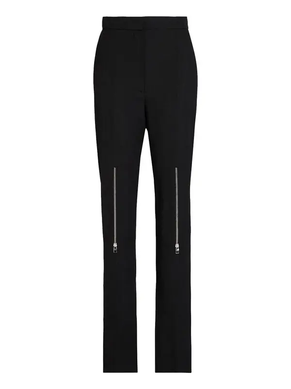 Alexander McQueen Grain De Poudre Wool Tapered Pants - Black