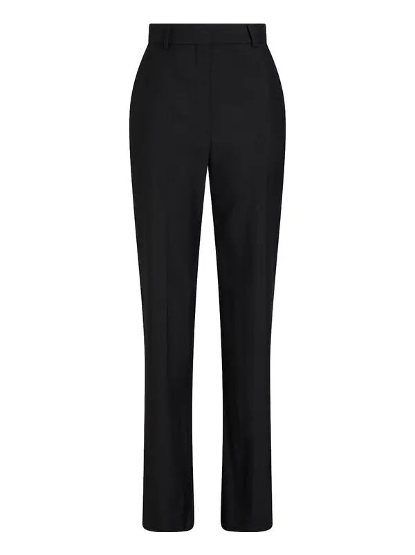 Alexander McQueen Wool Crepe Tailored High-rise Pants - Black