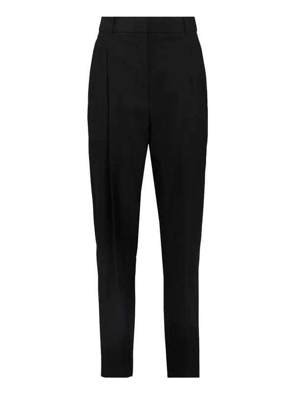 Alexander McQueen Wool-crepe Tapered Trousers - Black