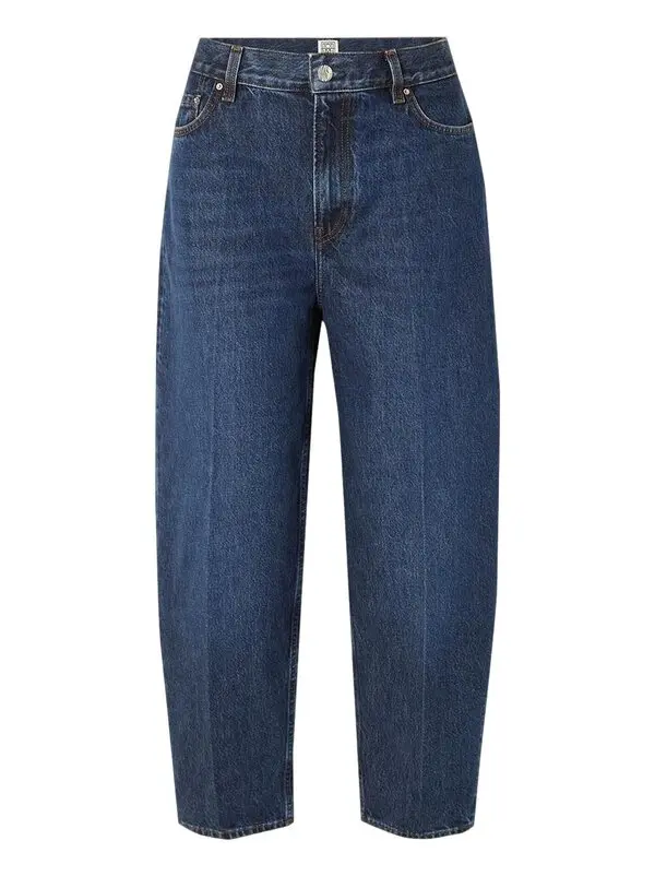 TOTEME High-rise Tapered Jeans - Dark Denim