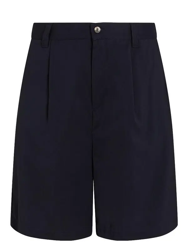 Frescobol Carioca Sereno Pleated Wool Shorts - Midnight Blue