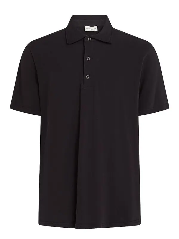 Frescobol Carioca Luca Cottonpiqué Polo Shirt - Black