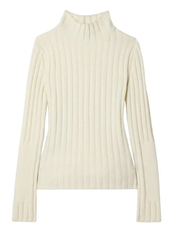 Proenza Schouler Ribbed Wool-blend Turtleneck Sweater - Ivory