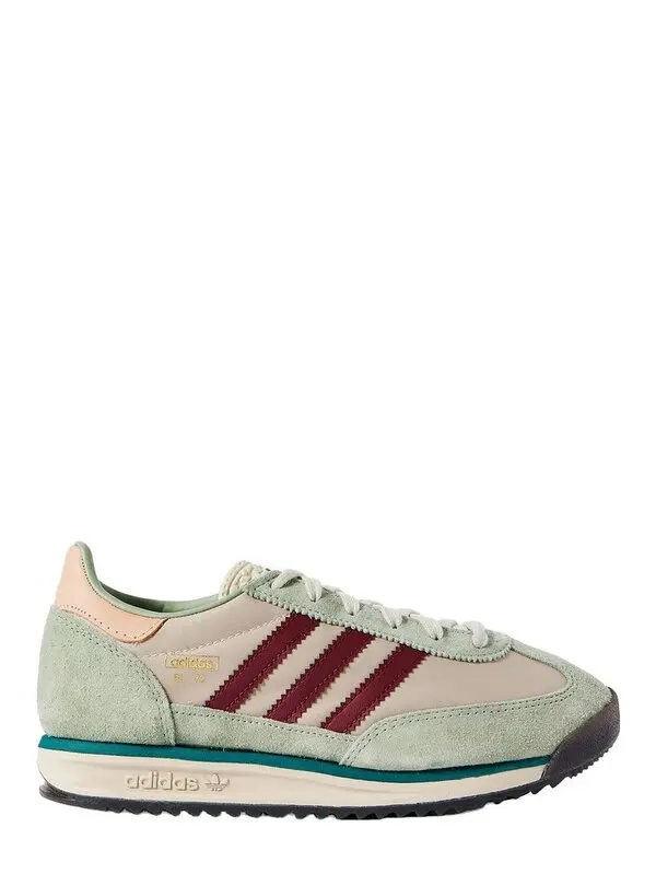 Adidas Sl 72 Rs Leather And Suede Trimmed Mesh Sneakers - Grey Green