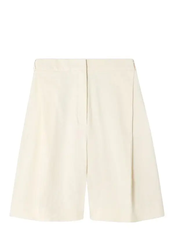 Tove Bella Pleated Linen-blend Shorts - Ivory