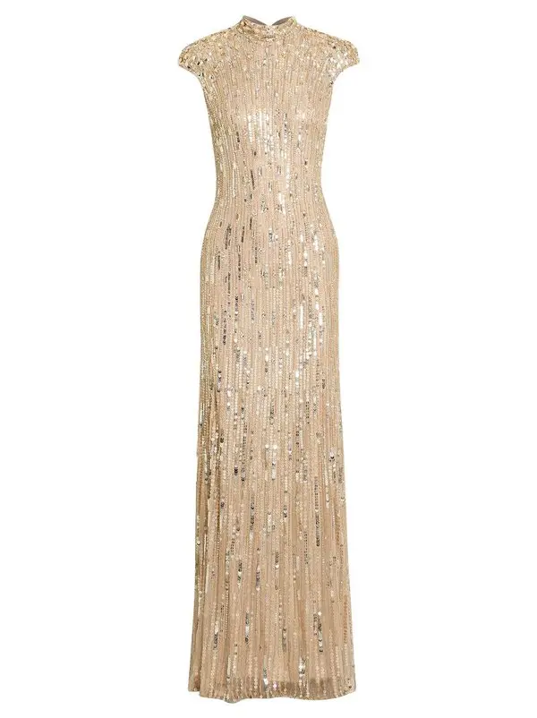 Jenny Packham Ernest Embellished Tulle Gown - Platinum