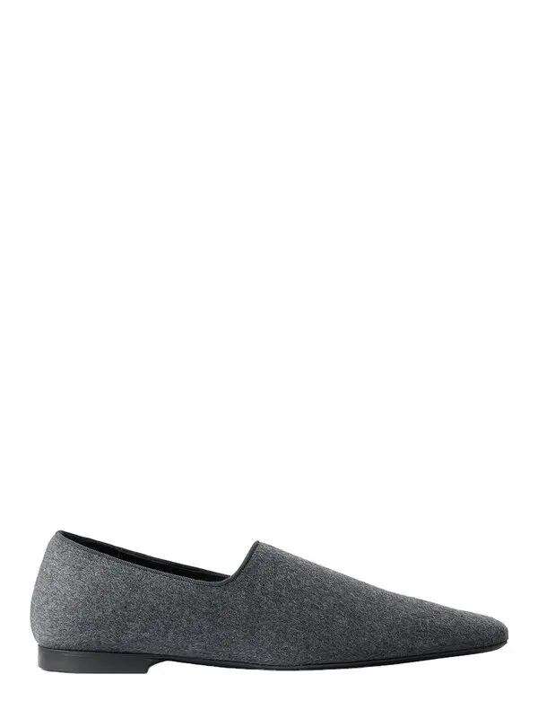 TOTEME Piped Wool And Cashmere-blend Felt Loafers - Anthracite