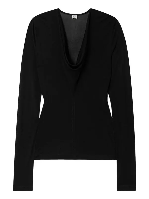 TOTEME Draped Jersey Top - Black