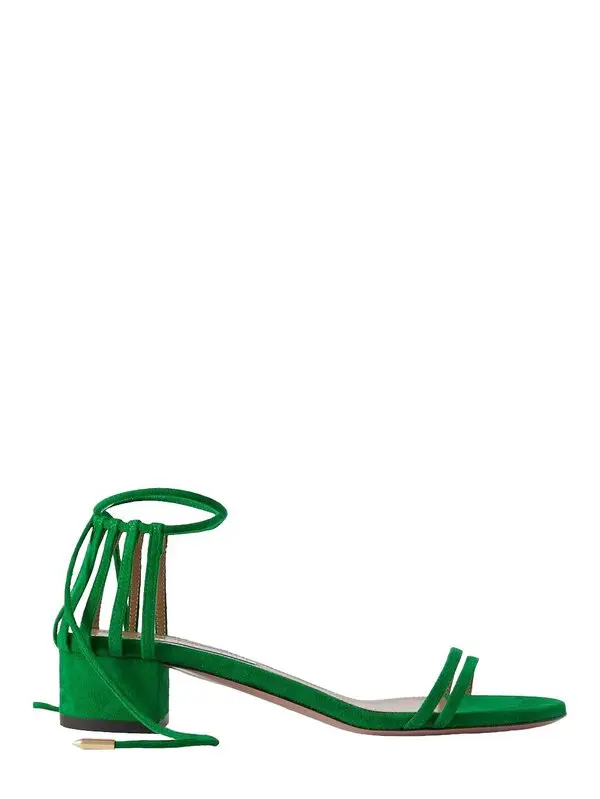 AQUAZZURA Straight To Heaven Suede Sandals - Green