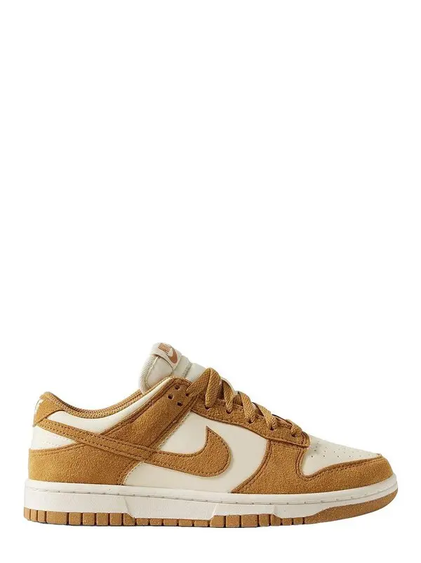 Nike Dunk Low Suede And Leather Sneakers - Mustard