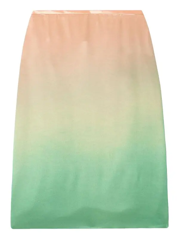 JIL SANDER Dégradé Satin Midi Skirt - Mint